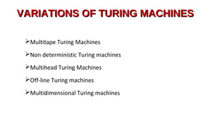 Turing Machine | PPT | Programming Languages | Computing