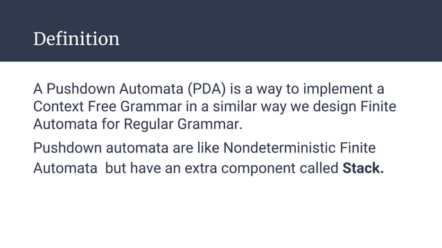 Pushdown Automata Theory | PPTX | Programming Languages | Computing
