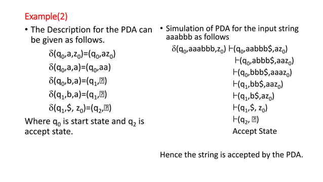 Push down automata | PPTX