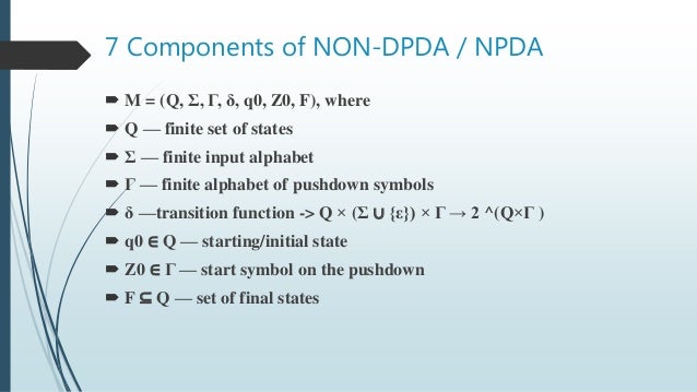 Push Down Automata Pda Toc Theory Of Computation Npda Dpda