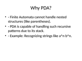 Pushdown_Automata_Presentation in Automata theory and compiler design ...