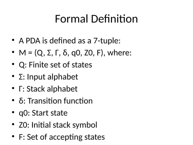 Pushdown_Automata_Presentation in Automata theory and compiler design | PPTX