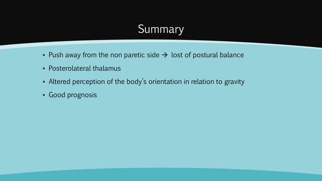 Pusher Syndrome | PPTX | Physical Therapy | Wellness