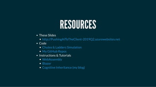 Pushing AI to the Client with WebAssembly and Blazor | PPT