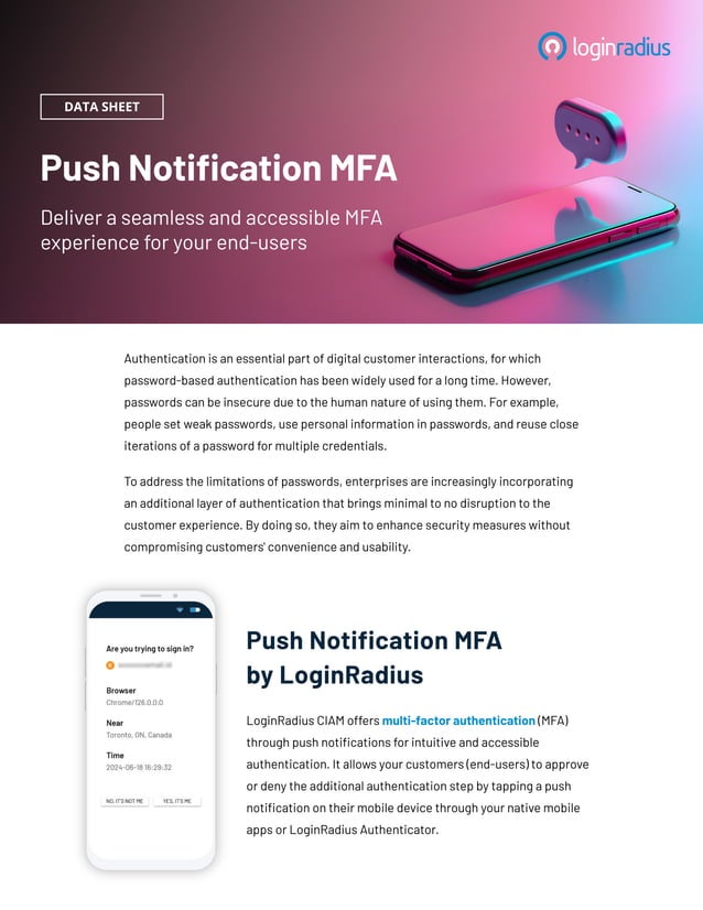 LoginRadius: Enhancing Security with Push Notification MFA | PDF