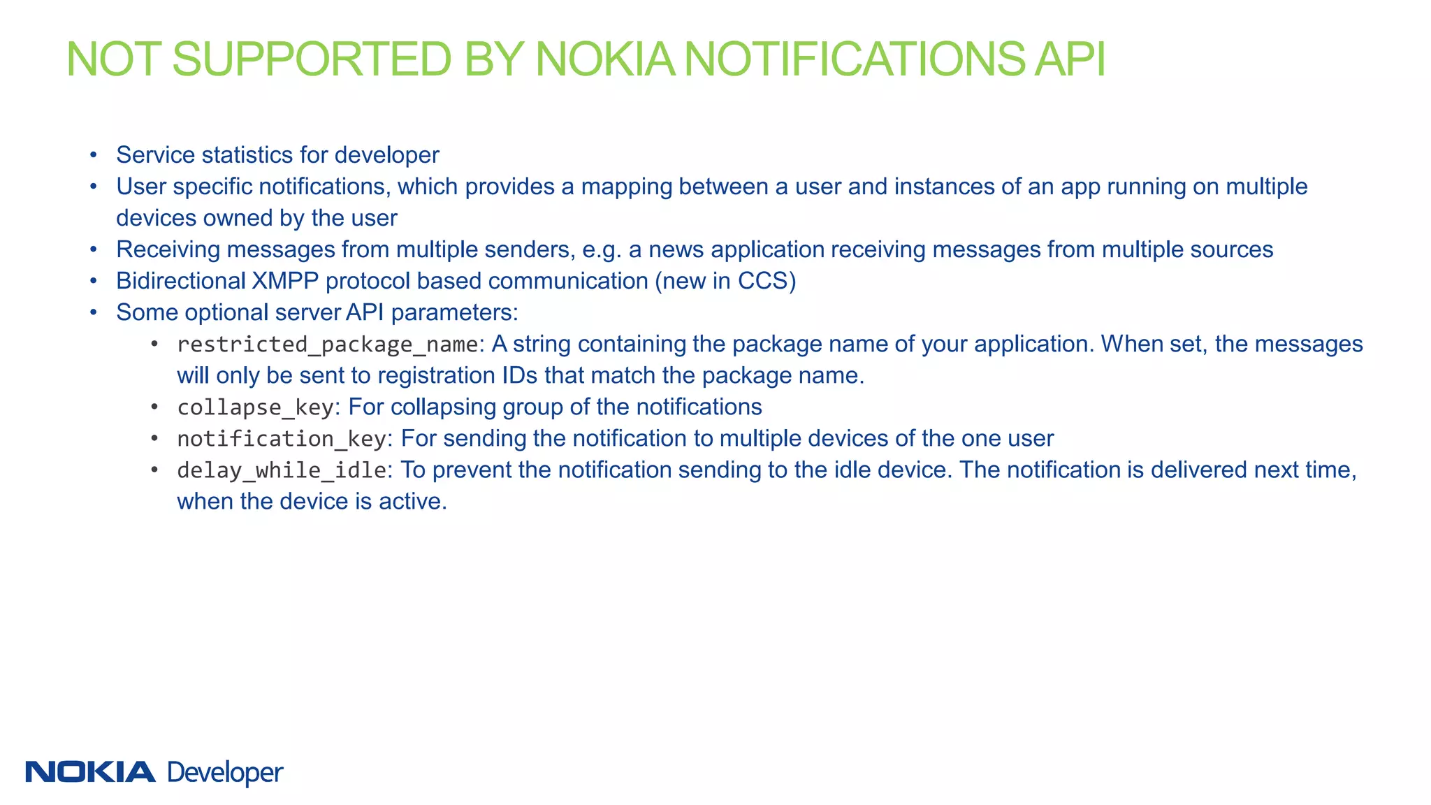 Push notifications on Nokia X | PDF