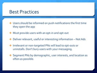 Push notificationsppt | PPTX | Email | Internet