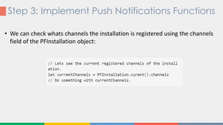 Swift to send Push Notifications with Parse Dashboard and | PPT