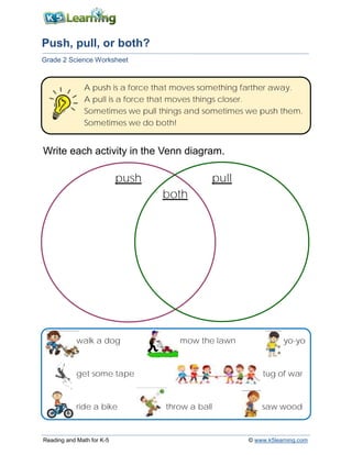 Push And Pull Worksheets