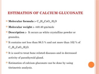 Pharmaceutical analysis estimations and their chemical analysis | PPT