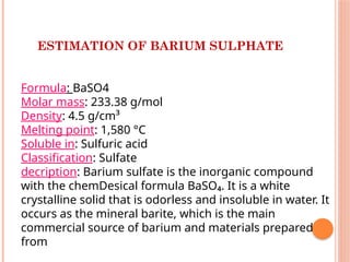 Pharmaceutical analysis estimations and their chemical analysis | PPT