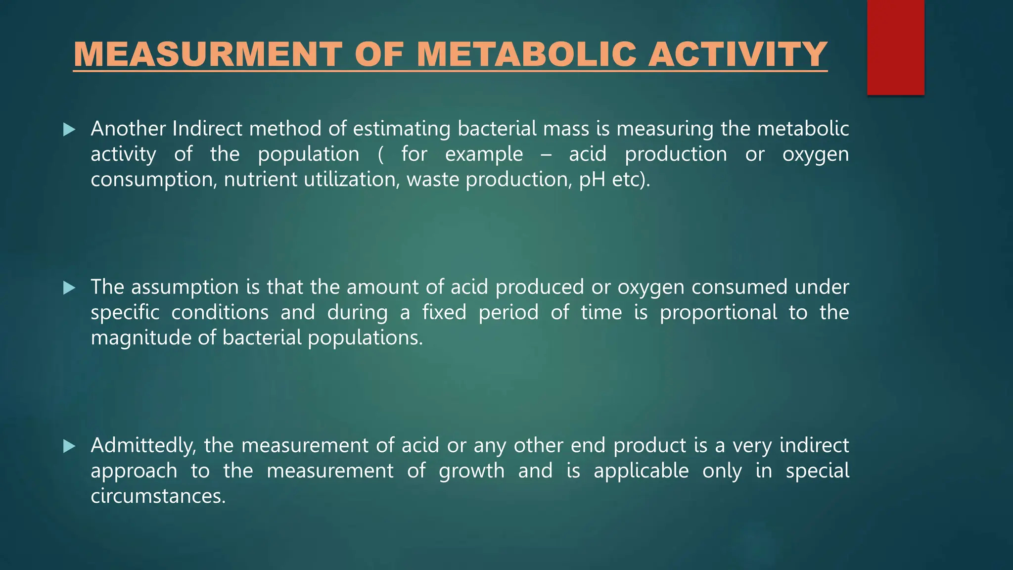 The methods of bacterial growth measurement | PPTX