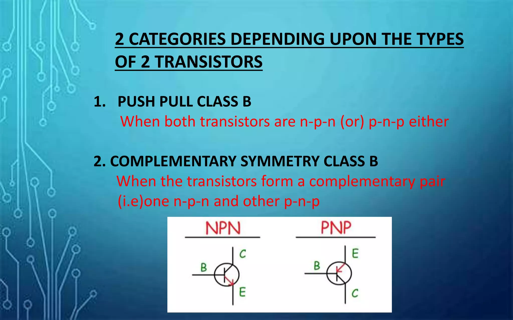 Push pull class b amplifier | PPTX