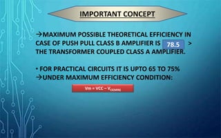 Push pull class b amplifier | PPTX