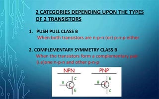Push pull class b amplifier | PPTX