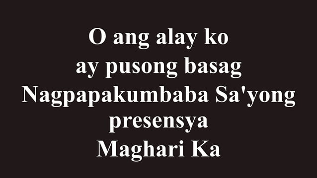 PUSONG BASAG by Spring Worship Song lyrics | PPTX