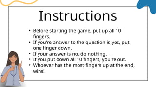 Put a Finger Down If ... Icebreaker Game for Speech Therapy.pptx