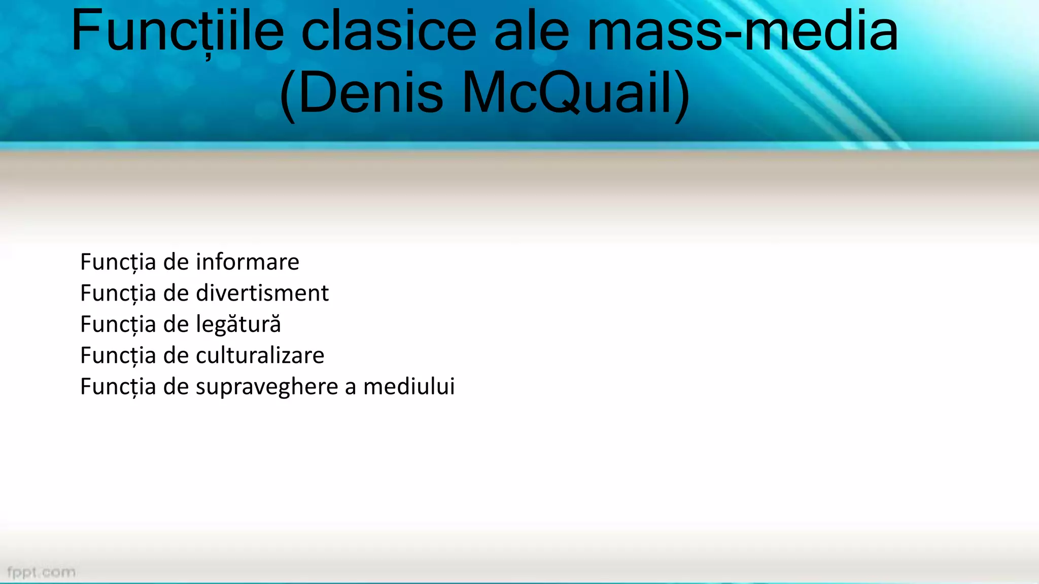 Puterea si rolul mass-mediei | PPT
