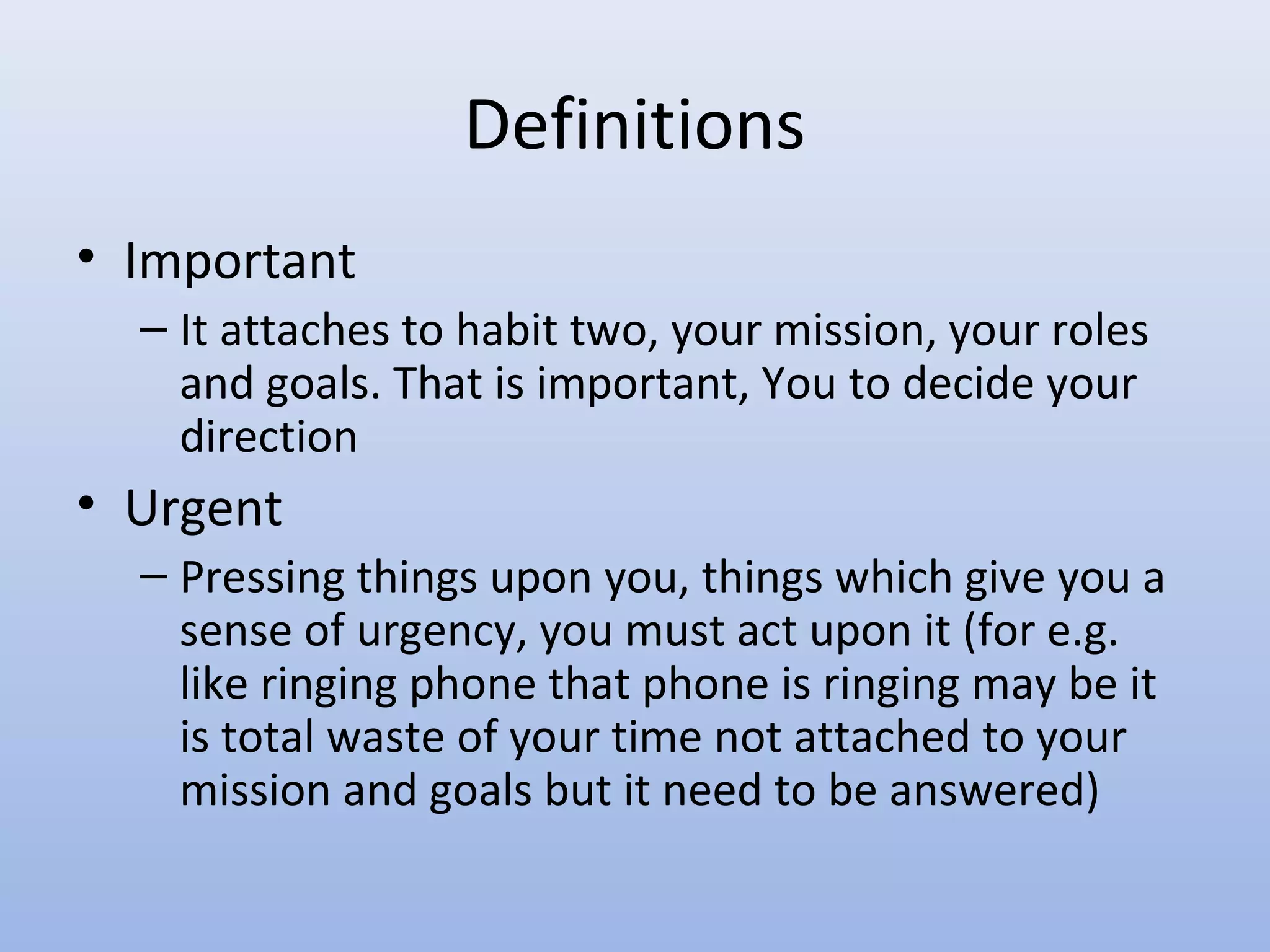 Put first things first time management | PPT