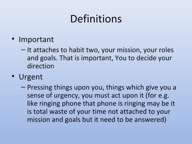 Put first things first time management | PPT | Science
