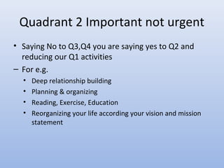 Put first things first time management | PPT