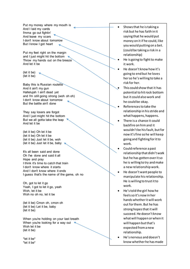 Lyric analysis | DOCX