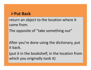 Put phrasal verb | PPT