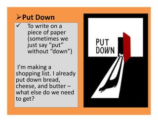Put phrasal verb | PPT
