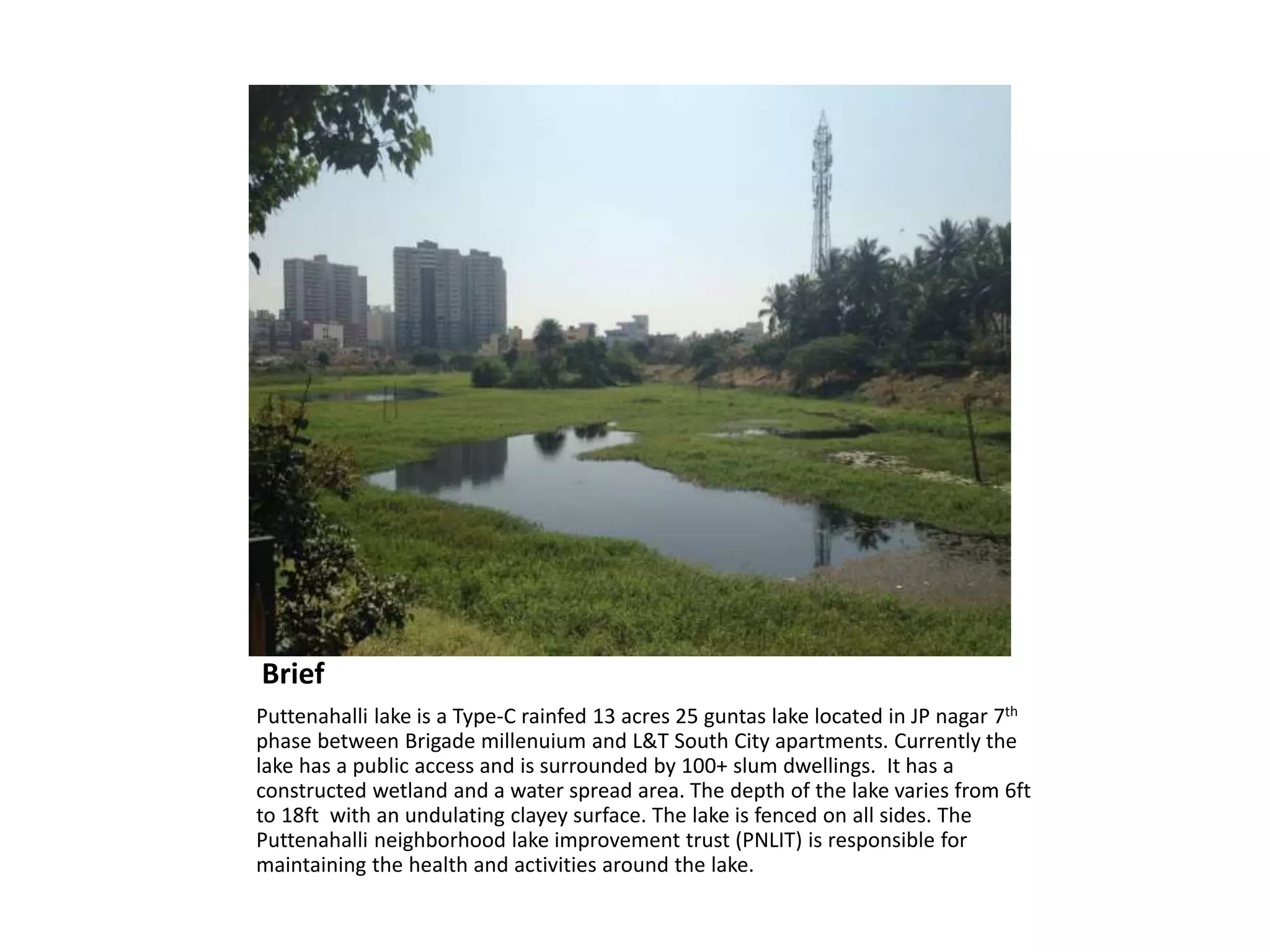 Puttenahalli lake : Rapid assessment | PPTX