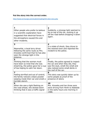 Put the story into the correct order | DOC