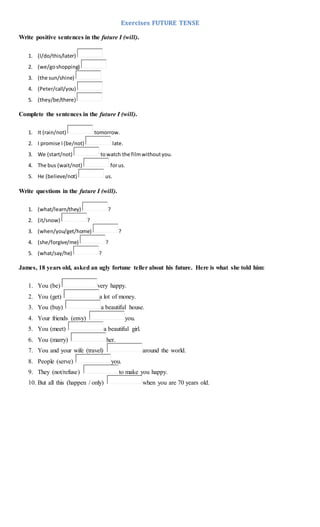 verbs into the simple past and future | PDF
