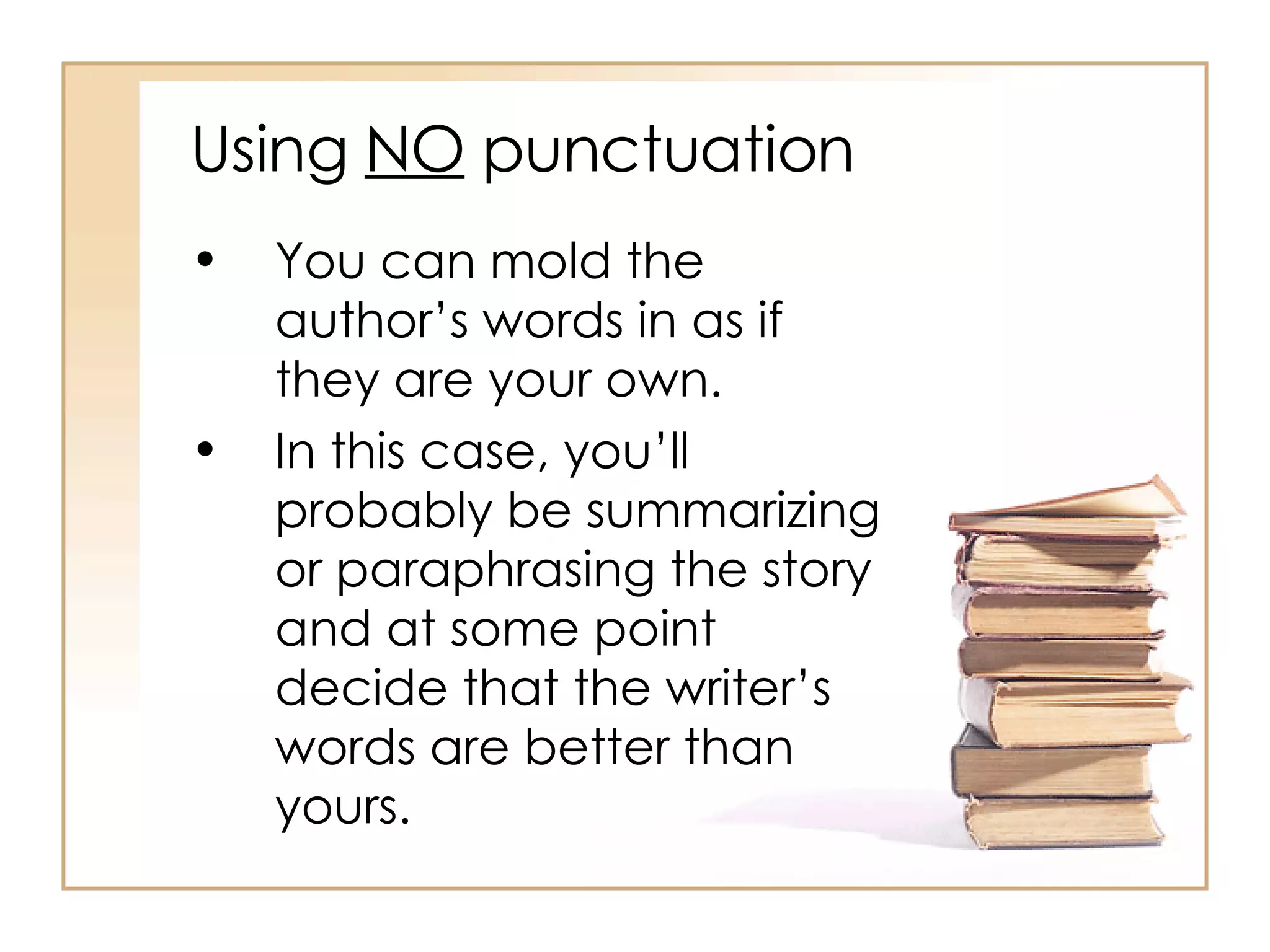 Putting Quotes in a Paper | PPT