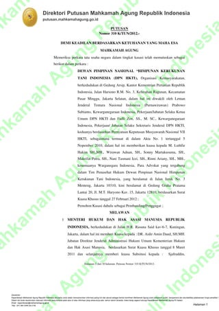 Putusan ma tentang hkti taun 2012 | PDF