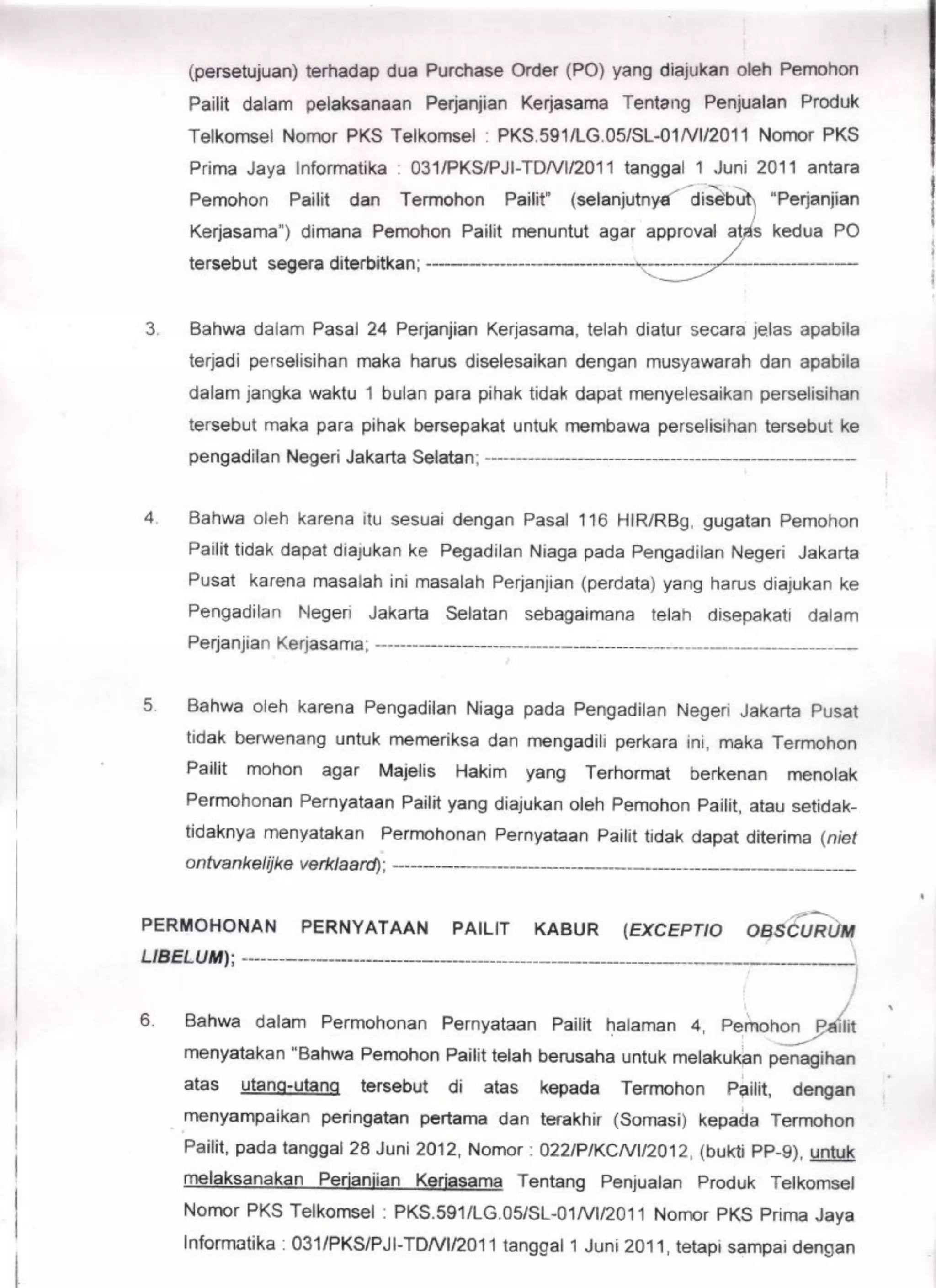 Putusan Pengadilan Niaga Jakarta Pusat Nomor: 48/PAILIT/2012/PN.NIAGA ...