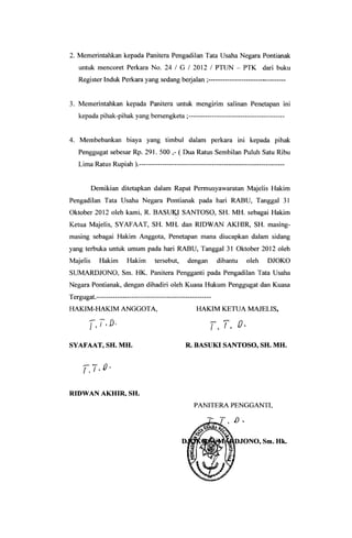Putusan PTUN no 24 g tahun 2012 ptun ptk | PDF