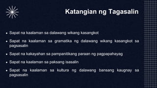 Puwang ng Pagsasalin sa Filipino sa JHS at SHS | PPTX