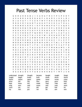 puzzle Irregular Verbs- Simple Past Tense | PDF