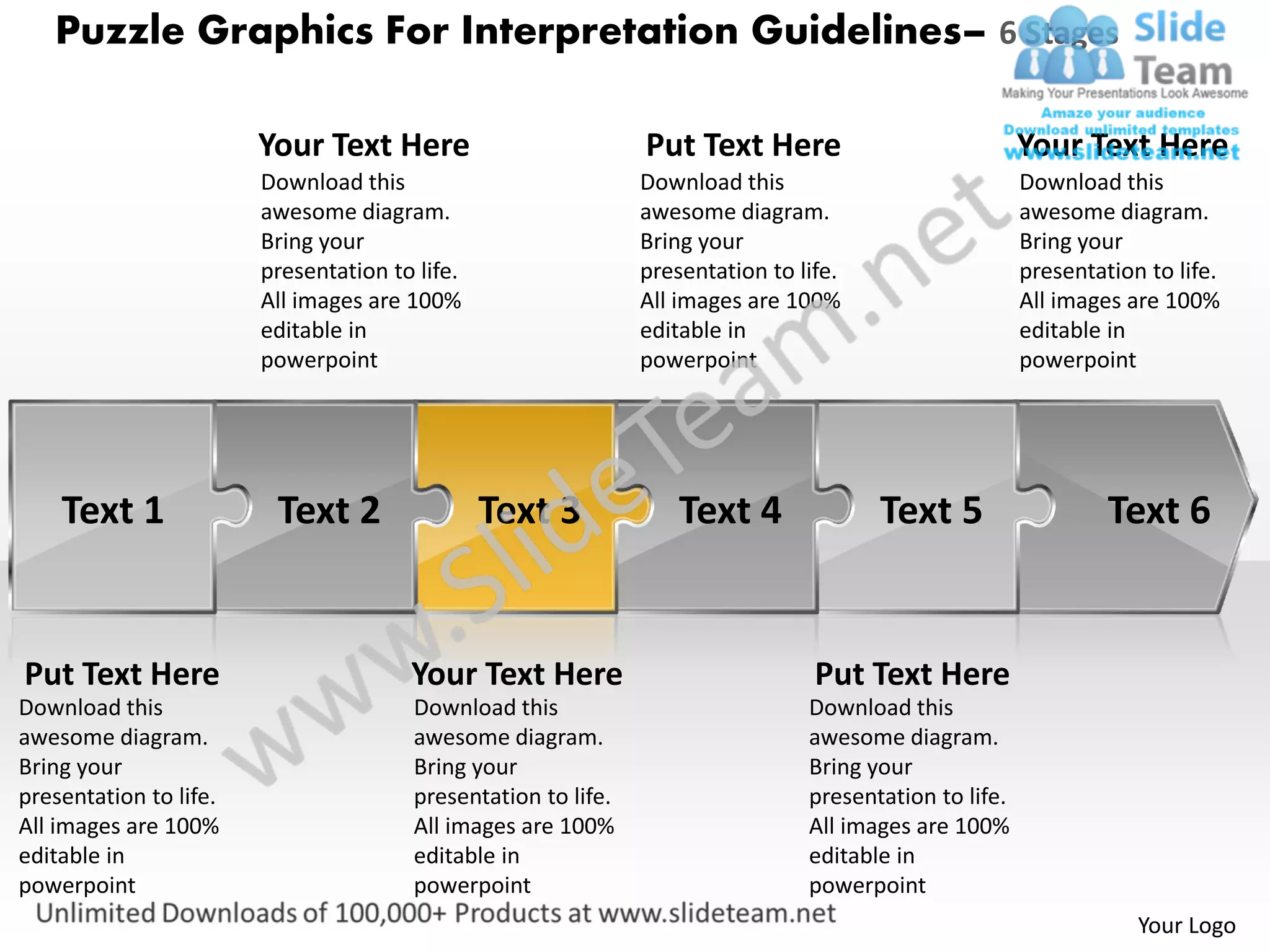 Puzzle graphics for interpretation guidelines 6 stages flow chart ...
