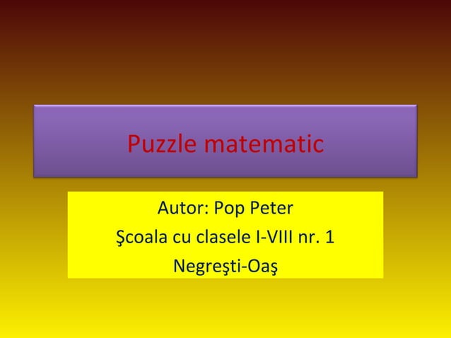 Puzzle matematic | PPT