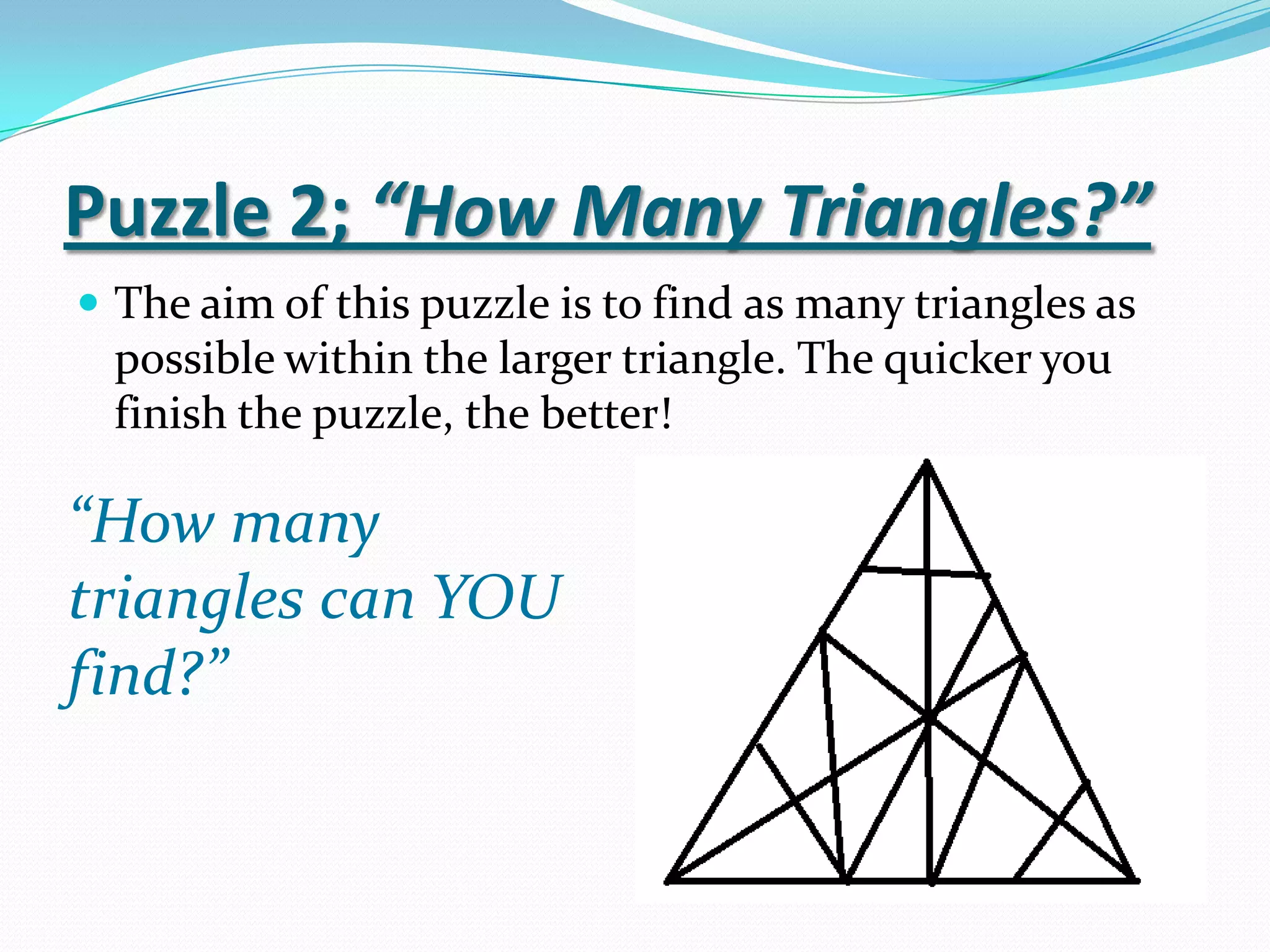 Puzzles and brainteasers assignment | PPT