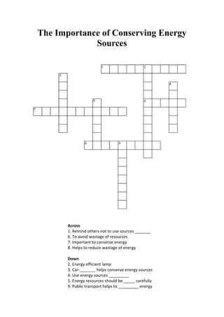PUZZLES RENEWABLE & NON-RENEWABLE ENERGY | DOCX