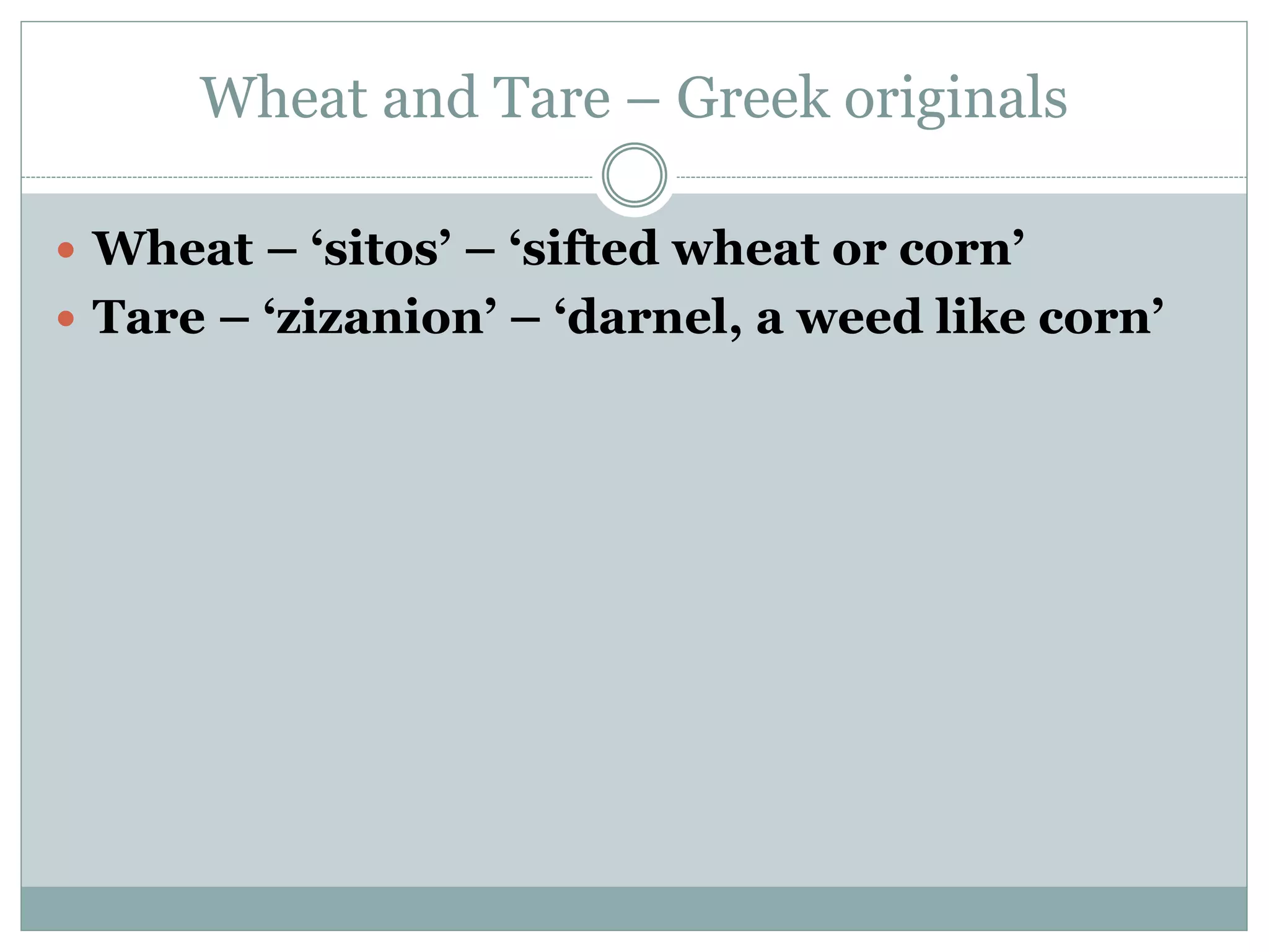 Puzzling parables the wheat and the tares - laindon - 180919 mike cruse ...