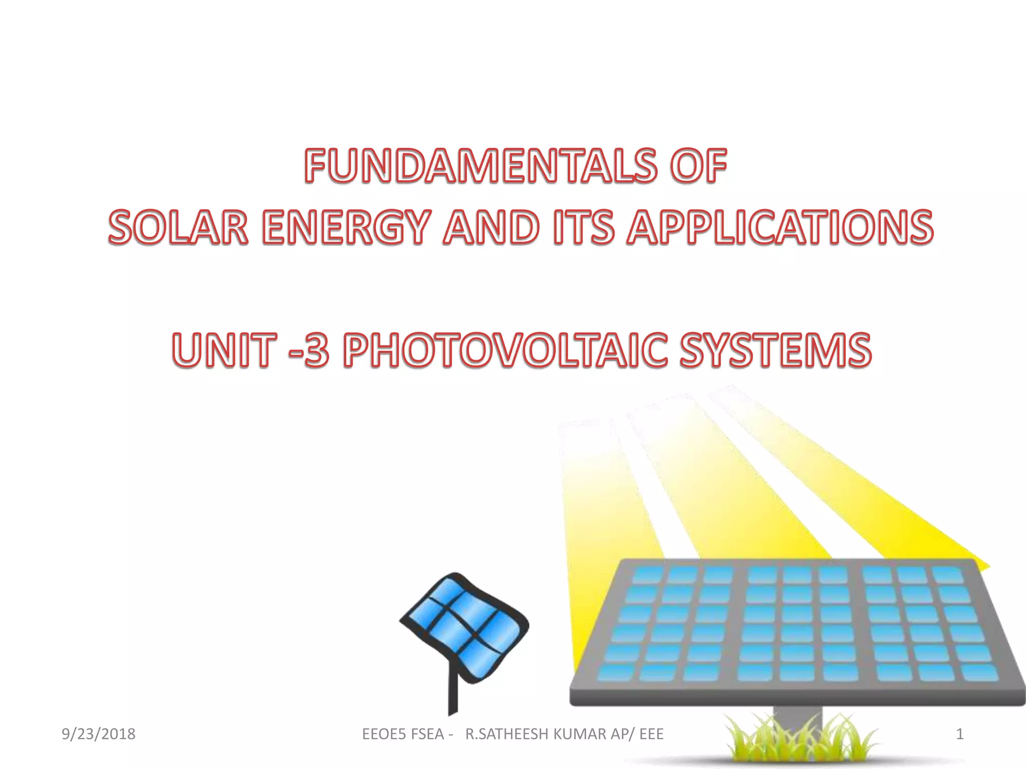 PHOTO VOLTAIC CELLS | PPTX