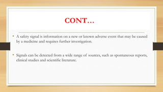 Pharmacovigilance signal and signal detection | PPTX