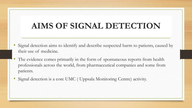 Pharmacovigilance signal and signal detection | PPTX | Pharmaceutical ...