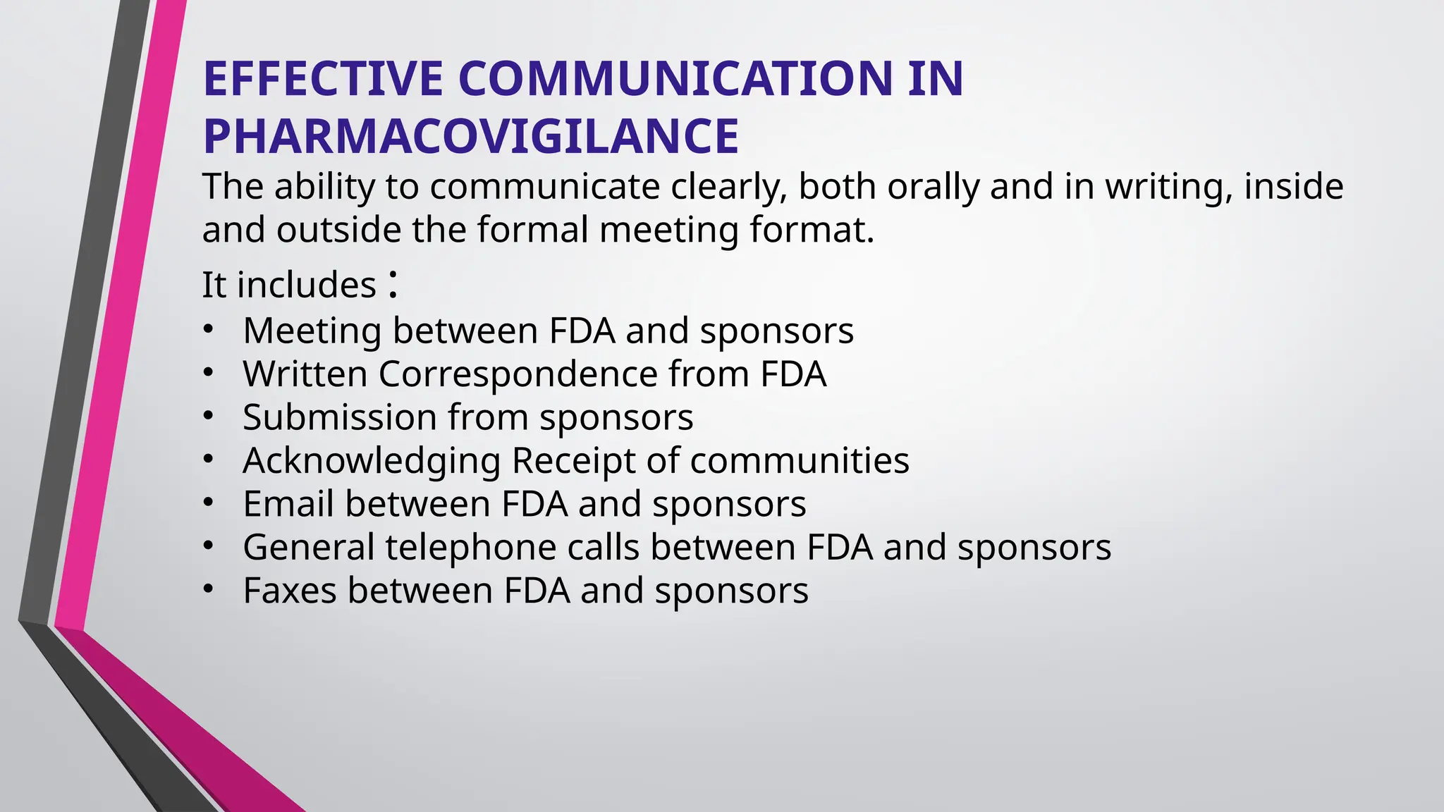 communication in pharmacovigilance for B pharmacy and Pharm D | PPTX