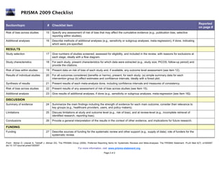 PRISMA 2009 Checklist | PDF