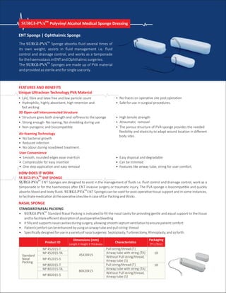 SURGI-PVA™ Polyvinyl Alcohol Medical Sponge Dressing | PDF