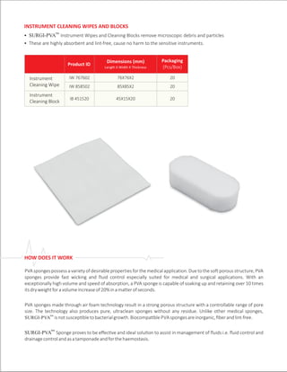 SURGI-PVA™ Polyvinyl Alcohol Medical Sponge Dressing | PDF