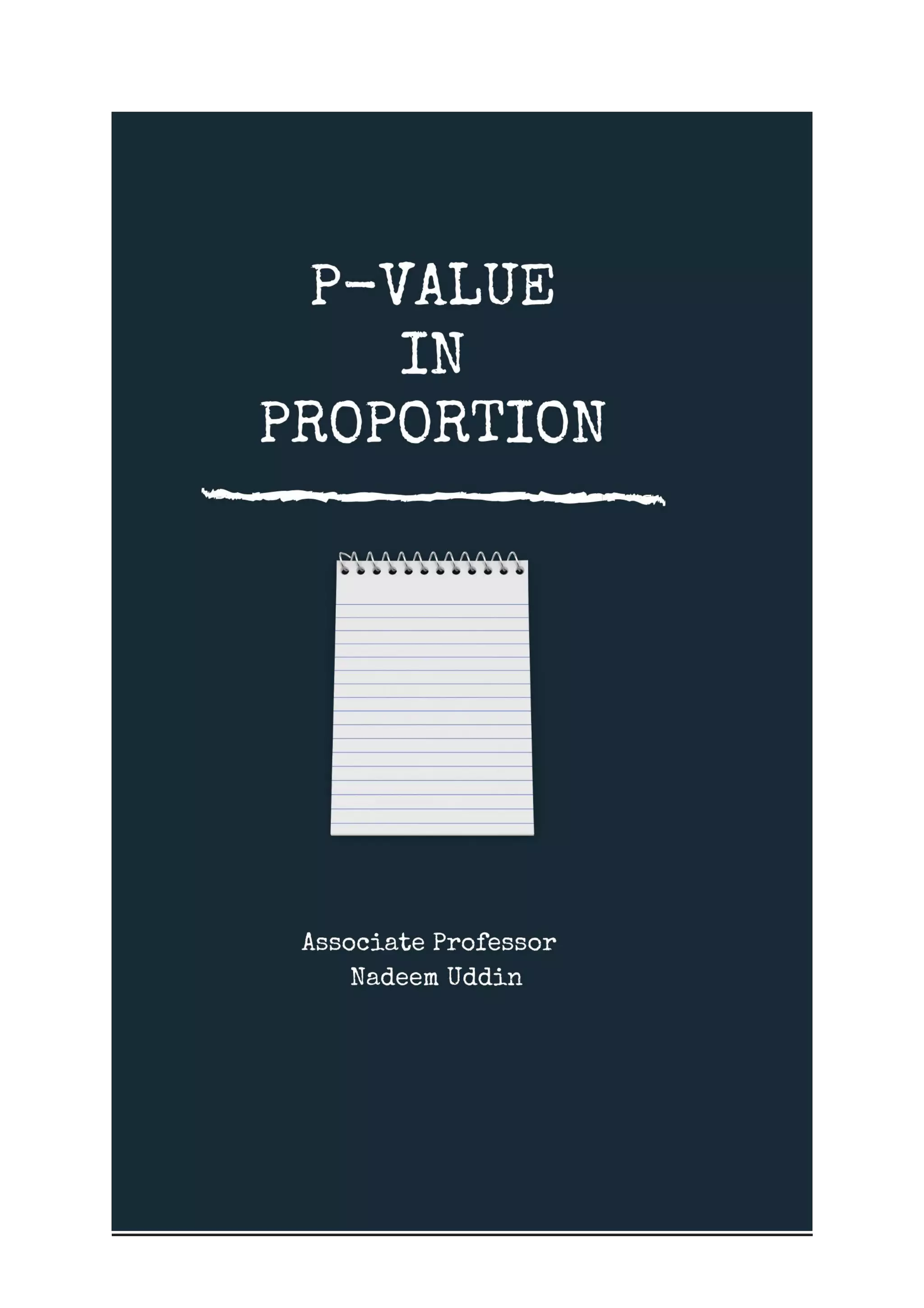 P value in proportion | PDF